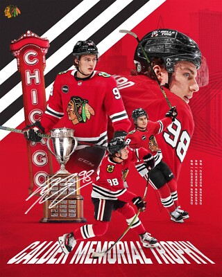 Connor Bedard 2024 Calder Trophy Winner Chicago Blackhawks 8x10 NHL ...