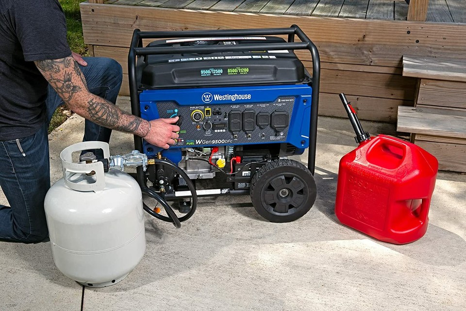 Westinghouse WGen9500DFc Portable Dual Fuel Remote Start Generator w ...