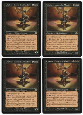 Chainer, Dementia Master x4 4x 2002 Torment PLAYSET Black Creature MTG ...