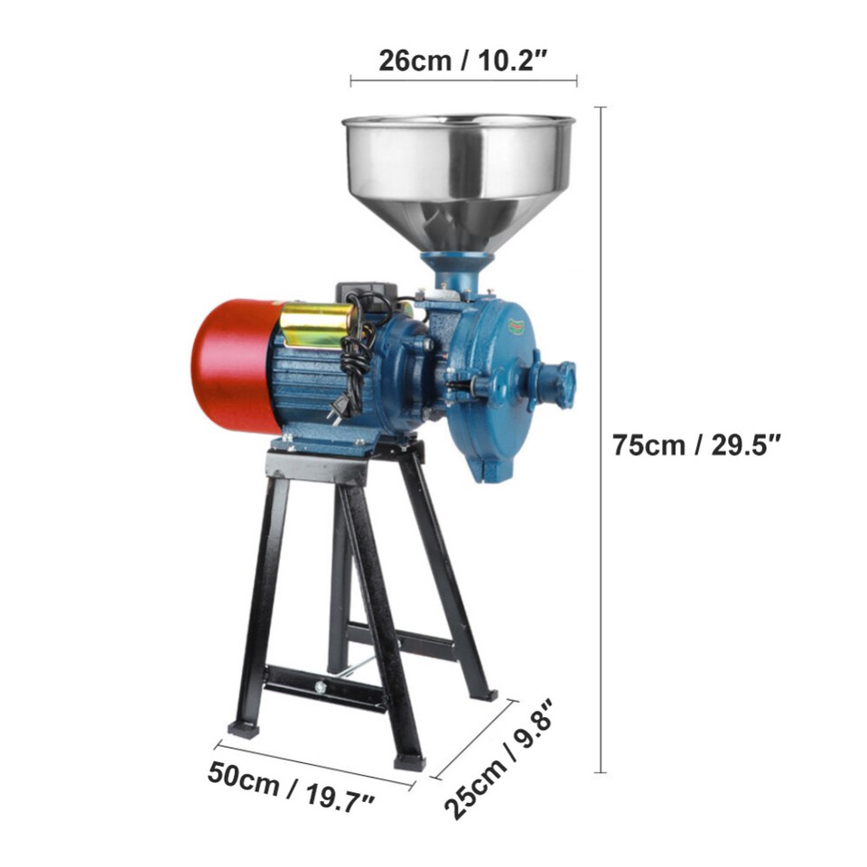 110V Electric Grain Mill Grinde Commercial Grain Grinder Dry Wet ...