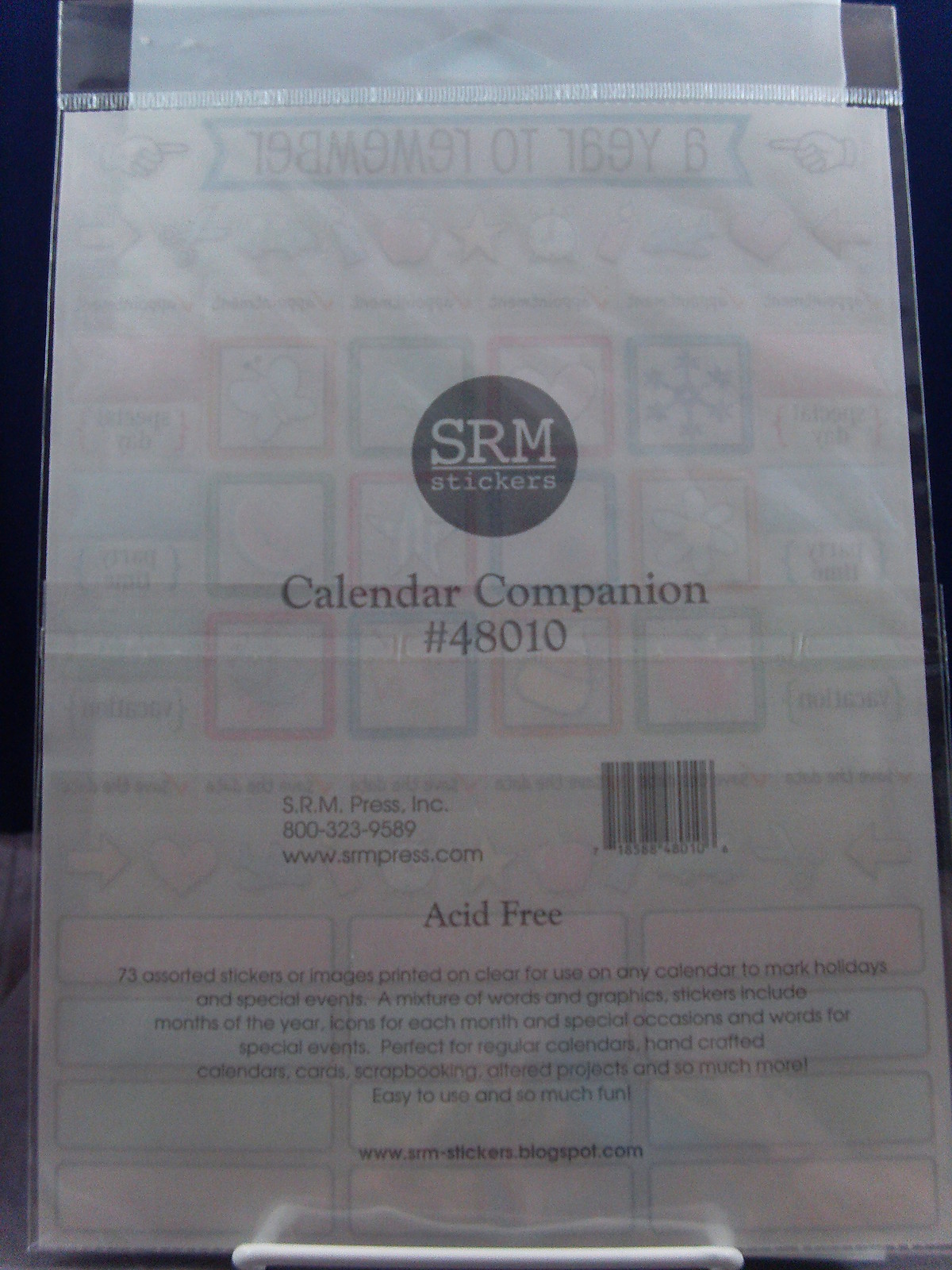 NEW SRM STICKERS CALENDAR COMPANION 48010 1492 | eBay