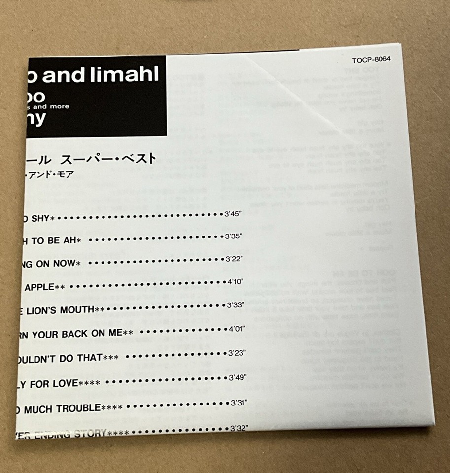 Limahl & Kajagoogoo Too Shy The Singles & More Rare Japanese CD + OBI ...