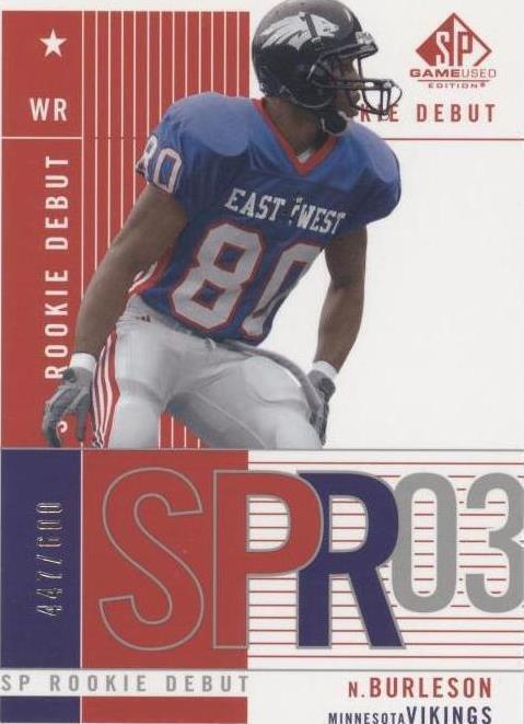 2003 SP Game Used Edition - SP Rookie Debut Nate Burleson #179 /600 (RC ...