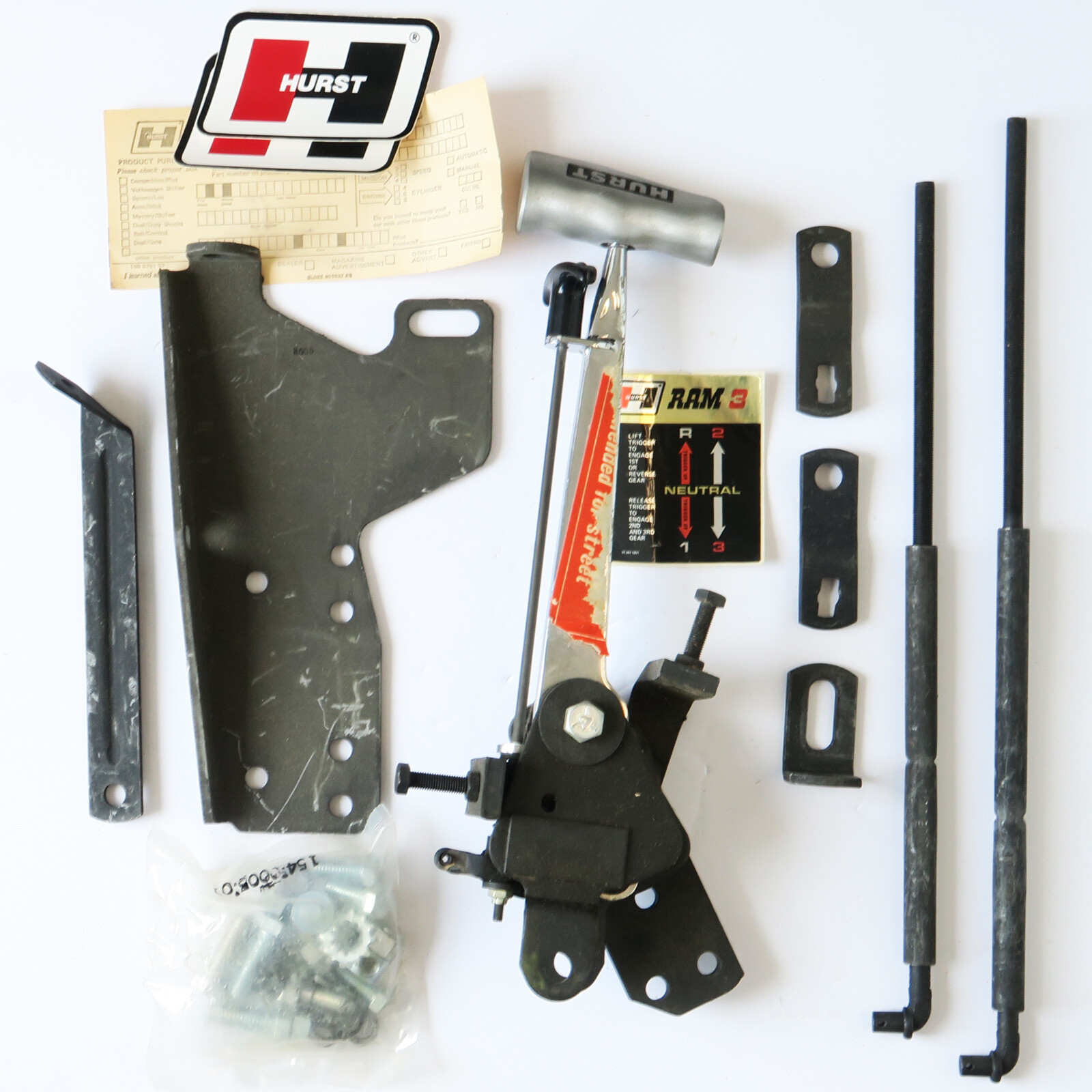 NOS 1960s HURST RAM 3 RAMROD INLINE 3SP RACING SHIFTER LINKAGE #412 ...