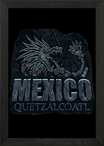 Quetzalcoatl Aztec Serpent Framed Wall Art Poster Canvas Print Picture ...