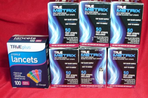 True Metrix Blood Glucose 300 Test Strips, EXP 06/2027 PLUS 100 LANCETS ...