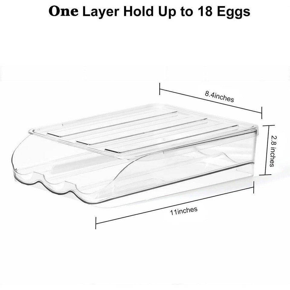 1 Layer Automatic Rolling 18 Eggs Storage Fresh Box Refrigerator Tray ...