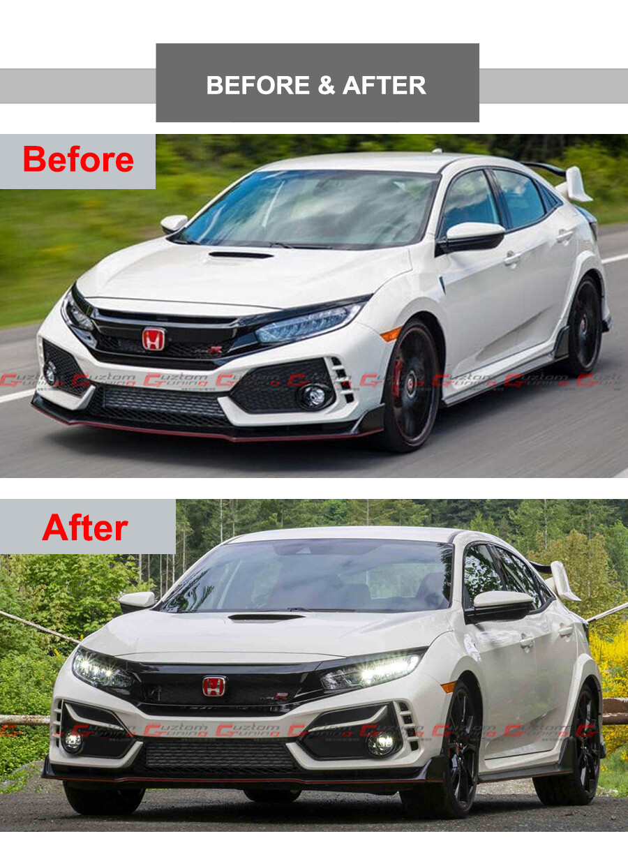 2016-2021 Honda Civic Type R FK8 Facelift Front + Rear Bumper Fog Light ...