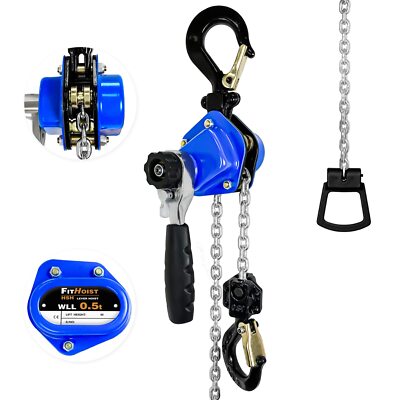 Mini Chain Hoist 1/2 Ton 1100Lbs, Manual Lever Chain Hoist Alloy Steel ...
