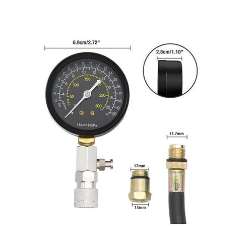 1×ENGINE COMPRESSION TESTER TESTING GAUGE GAGE CHECK TEST TOOL KIT 0 ...
