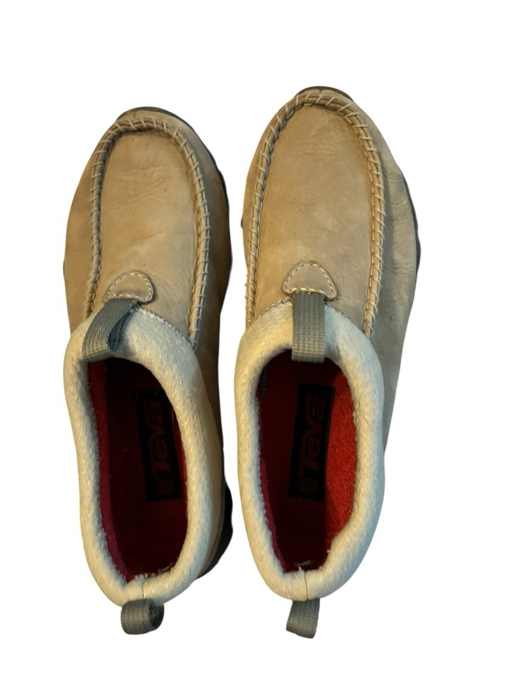 Teva Nubuck Leather Mules Tan Suede 6853 Comfort Shoes Women 7 Outdoors ...