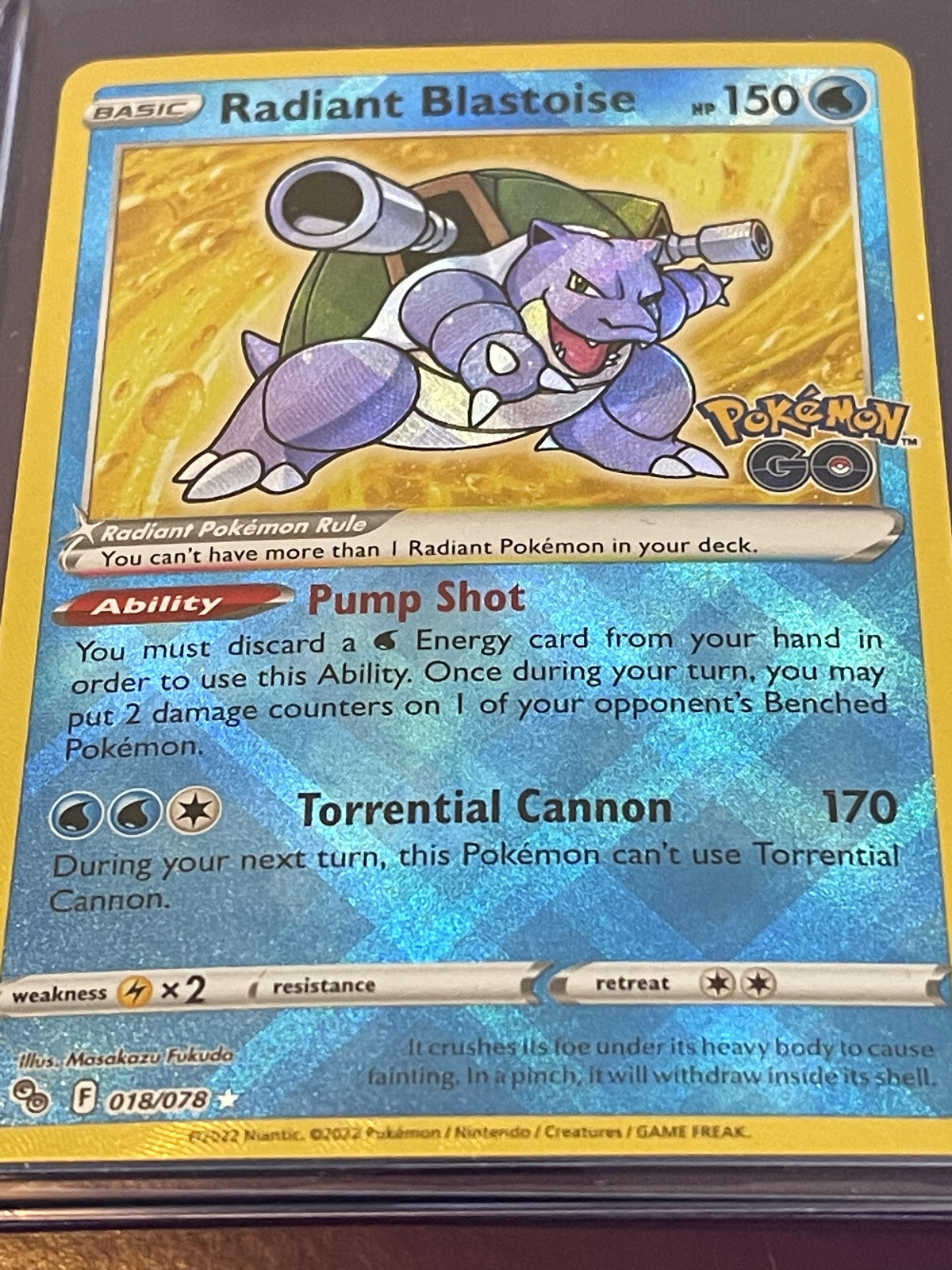 Pokémon TCG Radiant Blastoise Pokemon GO 018/078 Holo Radiant Rare | eBay