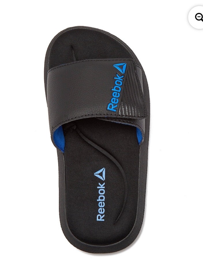 NEW Reebok Memory Foam Slide Sandals- USA Seller - Blue & Black - Size ...