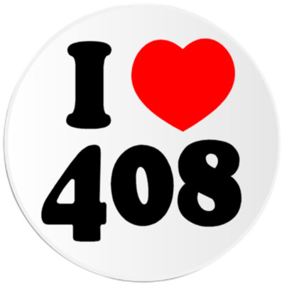I Love 408 - 3 Pack Circle Stickers 3 Inch - Area Code San Jose ...