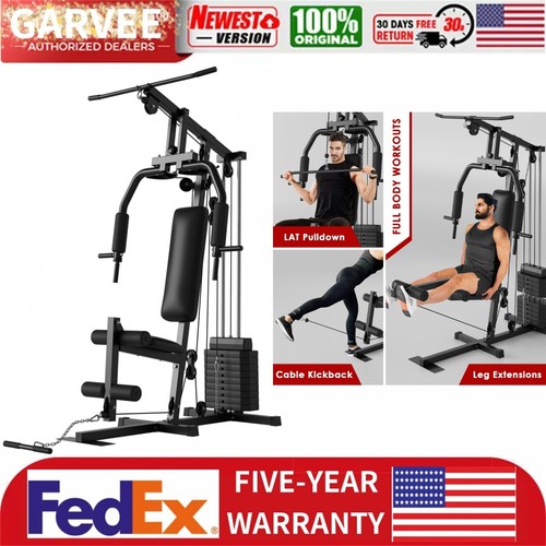 100LBS Weight Stack Home Gym Station All in One Workout Machine LAT ...