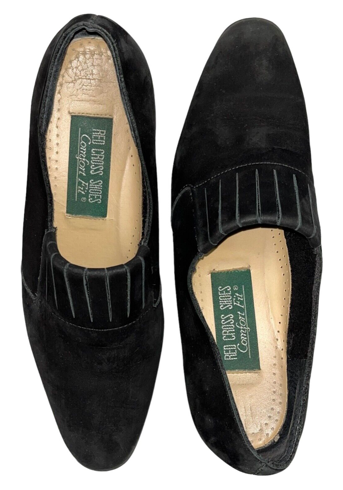 RED CROSS SHOES COMFORT FIT Women 7 Black Suede Leather PREOWNED USPSGA ...