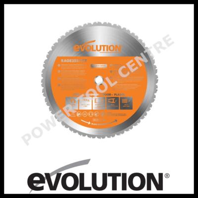 Evolution RAGE355 Multipurpose 355mm Cut Off Circular Saw TCT Blade ...