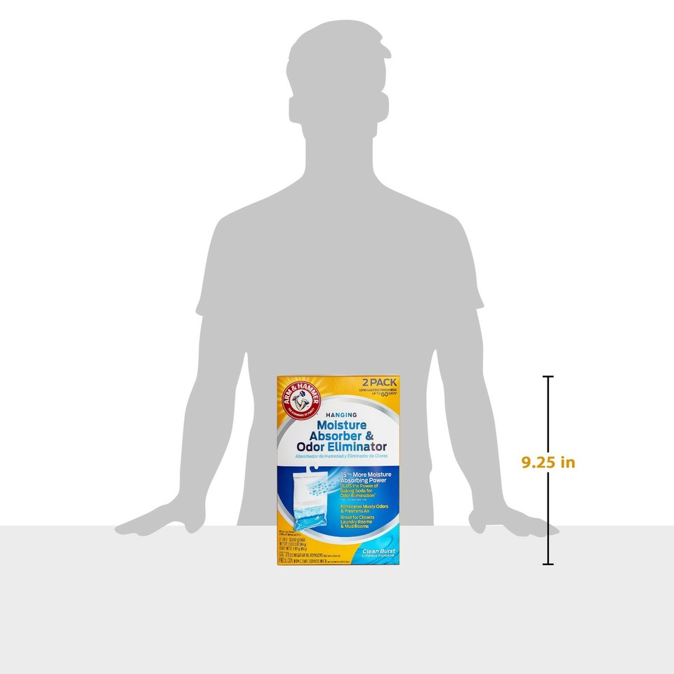 2-Pk~ ARM & HAMMER HANGING Moisture Absorber Odor Eliminator 60 Days ...