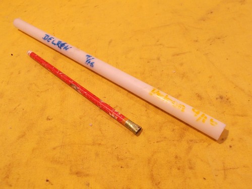 WHITE DELRIN ROD machinable plastic round bar stock acetal 9/16" OD x ...