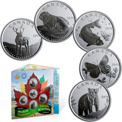2019 Canada’s Wildlife Treasures Five 50-cent Coins Gift Set Mint ...