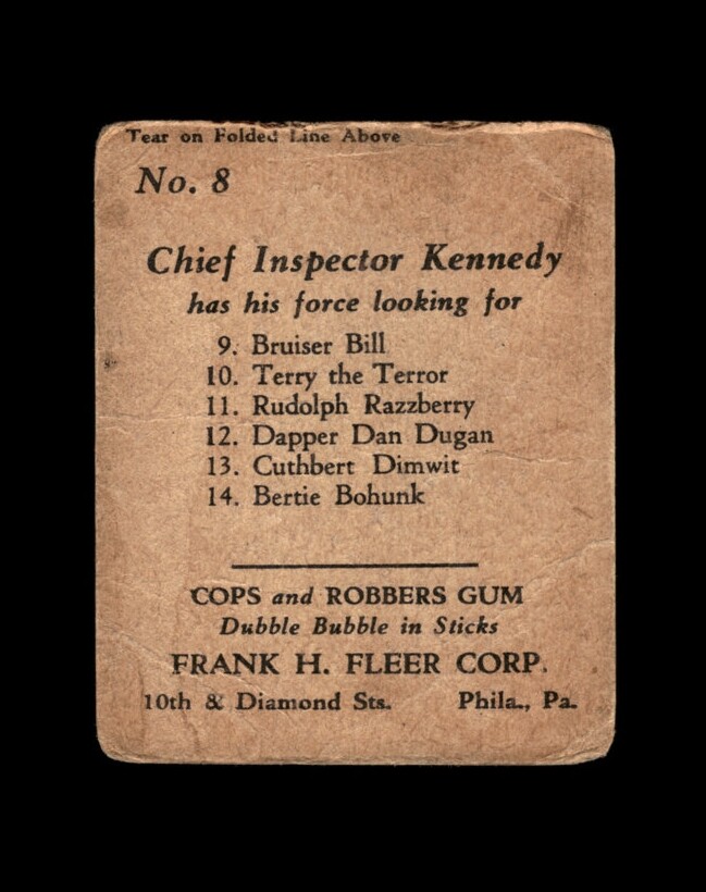 1930 Cops and Robbers R36 8 Chief Inspector Kenned LOW GRADE (crease ...