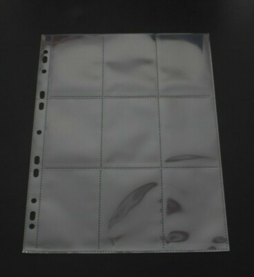 Plastic Coin Pages Sheets 9 Nine Slot for 50p, £2, £5 Change Checker BU ...