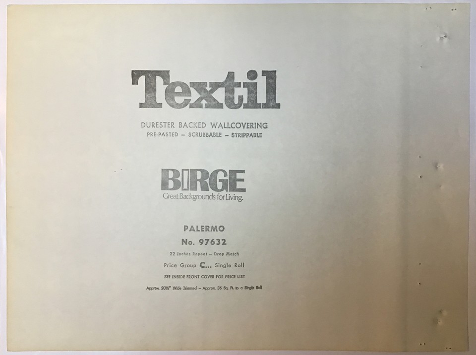 1970s Vintage Wallpaper Sample Birge By Slater Textil Backgrounds ...