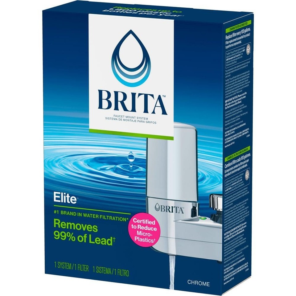 Brita Elite Faucet Mount Water Filtration System Chrome, BPA Free ...