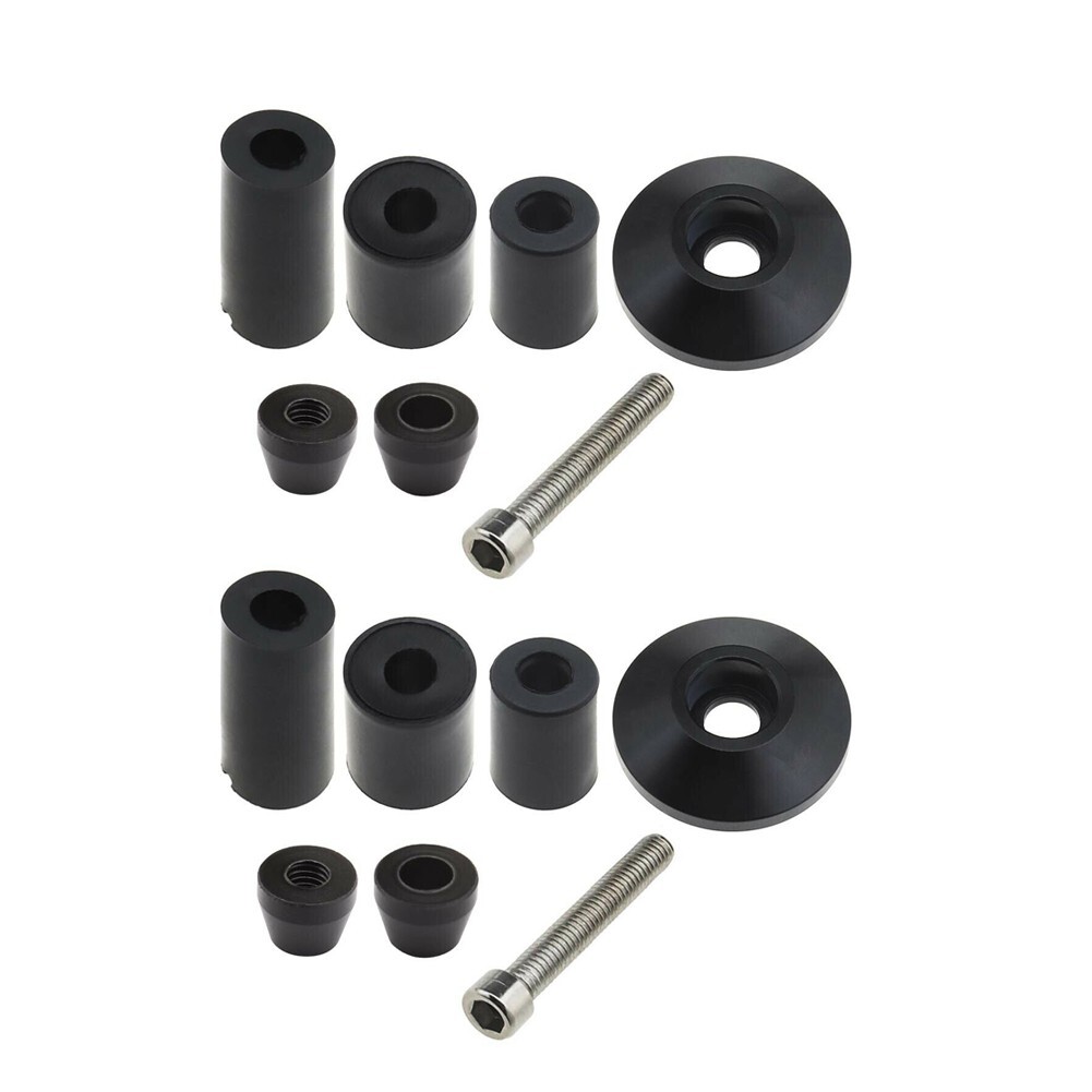 2Pcs Universal Motorbike Handlebar End Covers CNC Aluminium 22mm Black ...