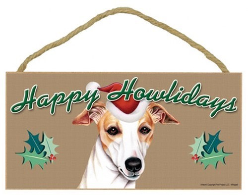 Happy Howlidays Whippet Christmas Holiday Dog Sign Great Gift 5"x10 ...