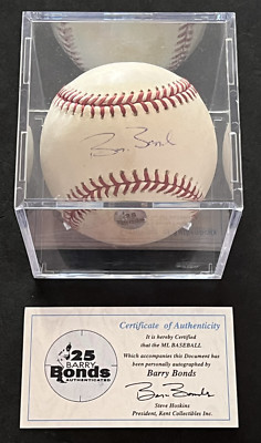 Barry Bonds Auto Signed Official MLB Baseball 25 Barry Bonds ...