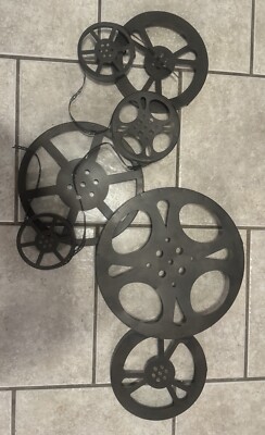 Large Cinema Theater Movie Reels Home Wall Art Plaque Room Film Vintage ...
