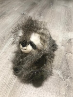 Aurora Luxe Boutique Mika Raccoon Fluffy Gray Stuffed Animal Plush 9 ...