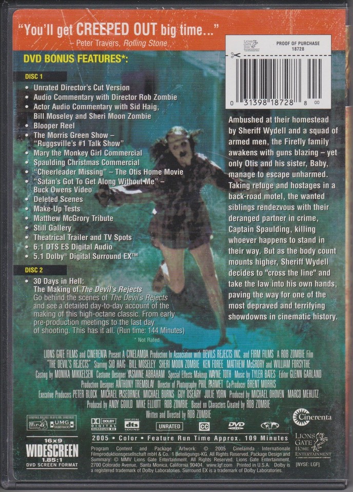 The Devil's Rejects-Two Disc Unrated Director's Cut DVD NEW 31398187288 ...