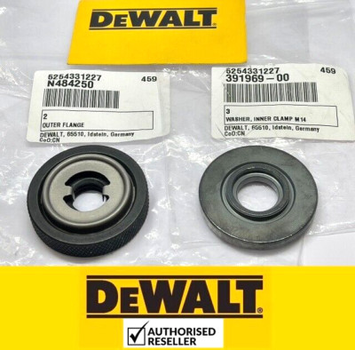 GENUINE DEWALT ANGLE GRINDER M14 INNER & OUTER FLANGES FOR DCG405 ...