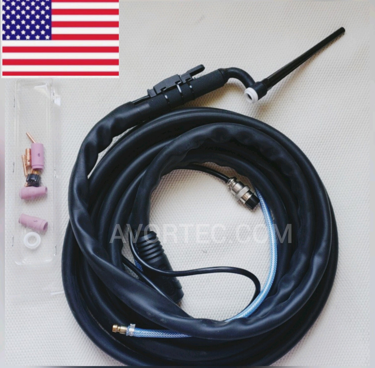FLEX HEAD mini TIG TORCH water COOLED 17FT, for AVORTEC welders and ...