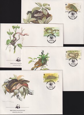 Jamaica 1984 Fauna, Reptiles, Snakes, WWF - FDC | eBay