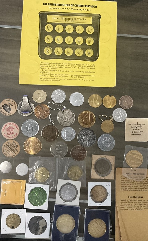 Vintage Lot Of 50 + Commemorative Political And Souvenir Coins | eBay