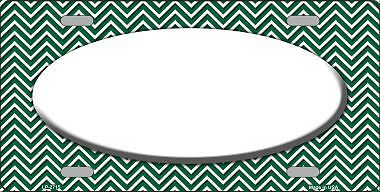 Green White Chevron White Center Oval Metal License Plate Tag LP2715 | eBay