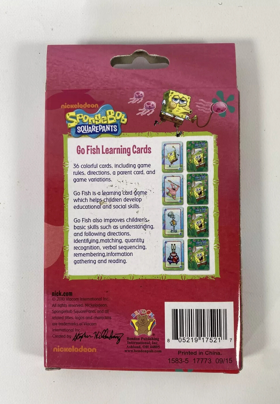 Spongebob Squarepants Go Fish Card Game Includes 36 Cards Ages 4 for ...