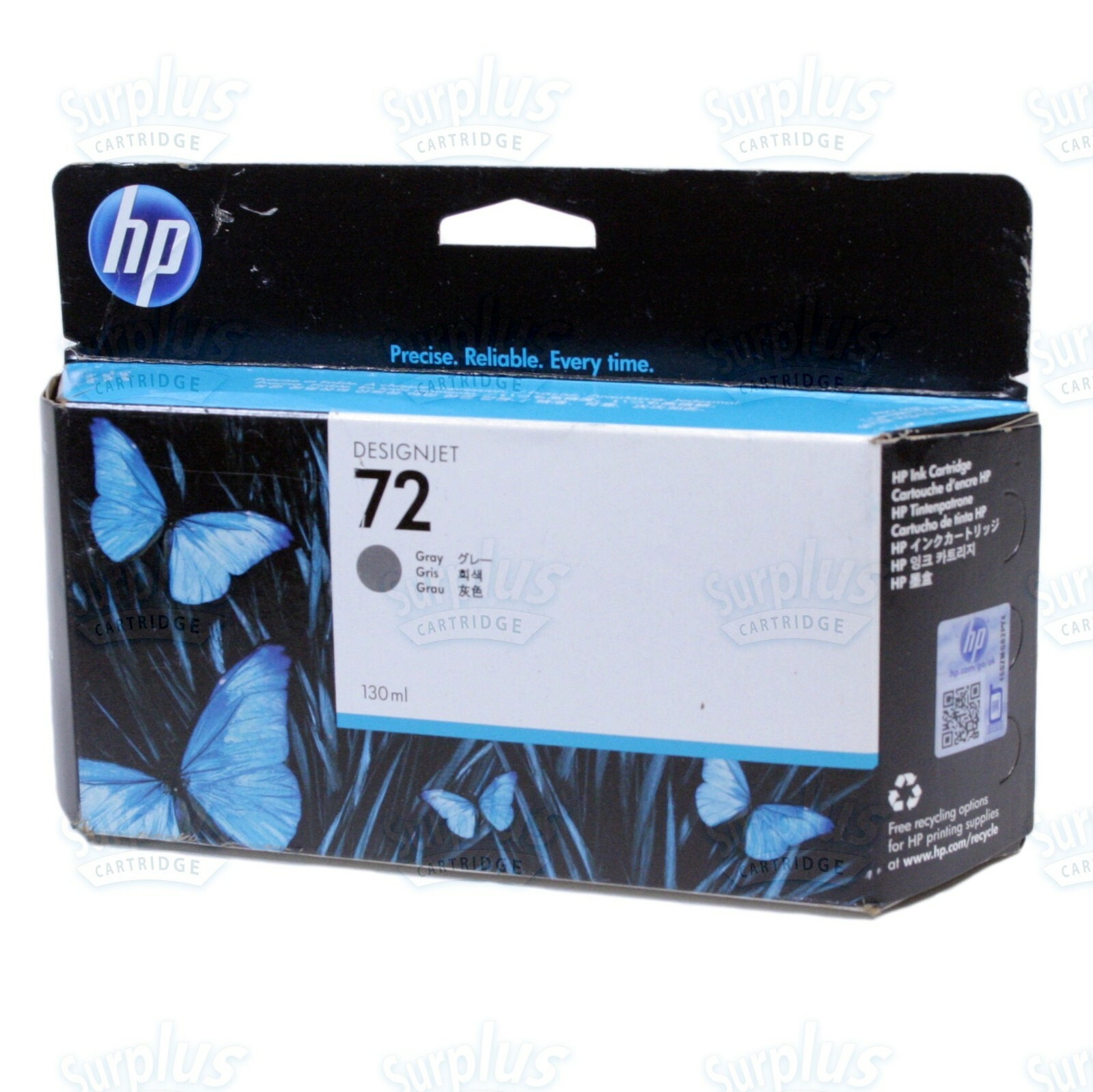 Genuine HP 72 Gray Ink C9374A T790 T610 T2300 T1120 T1200 T1300 (130ML ...