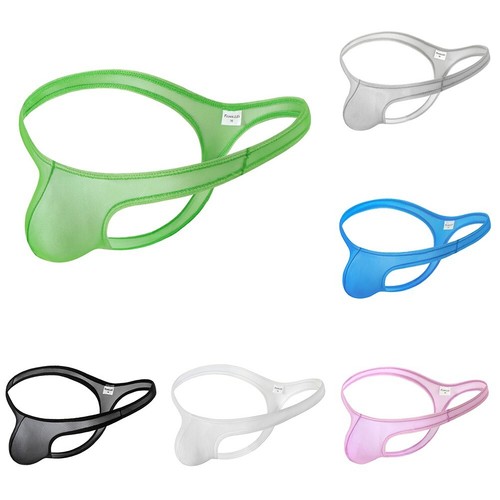 Stylish Men's Sheer Mesh G String Thong Underwear Assorted Color ...