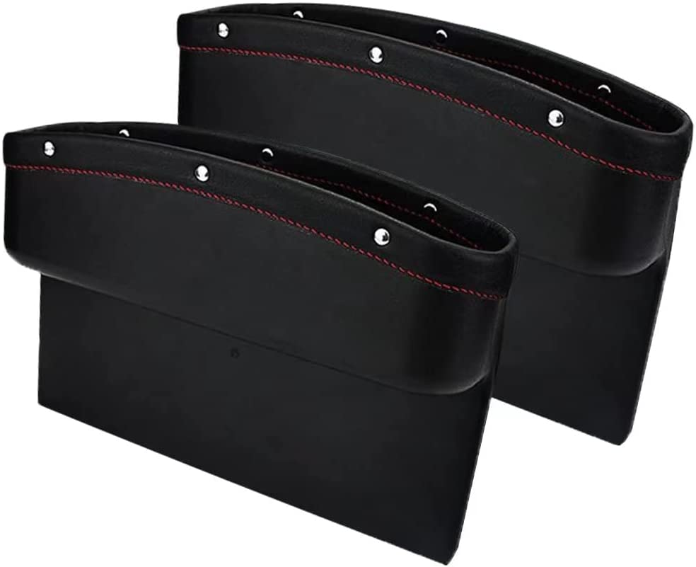 Car Seat Pockets PU Leather Car Console Side Organizer Seat Gap Filler ...