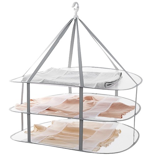 Foldable Hanging Mesh Dryer, Sweater Drying Rack 3-Tier Network ...