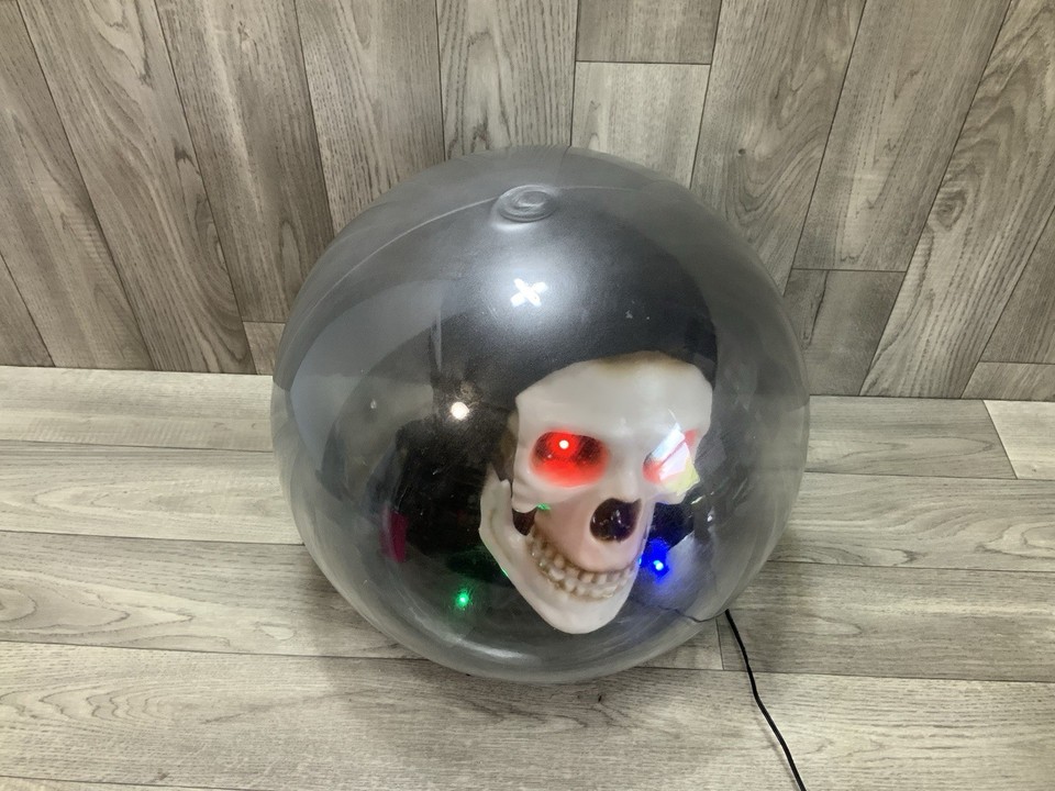 Vtg Gemmy Crystal Spirit Ball Animated Talking Skull Skeleton Halloween ...