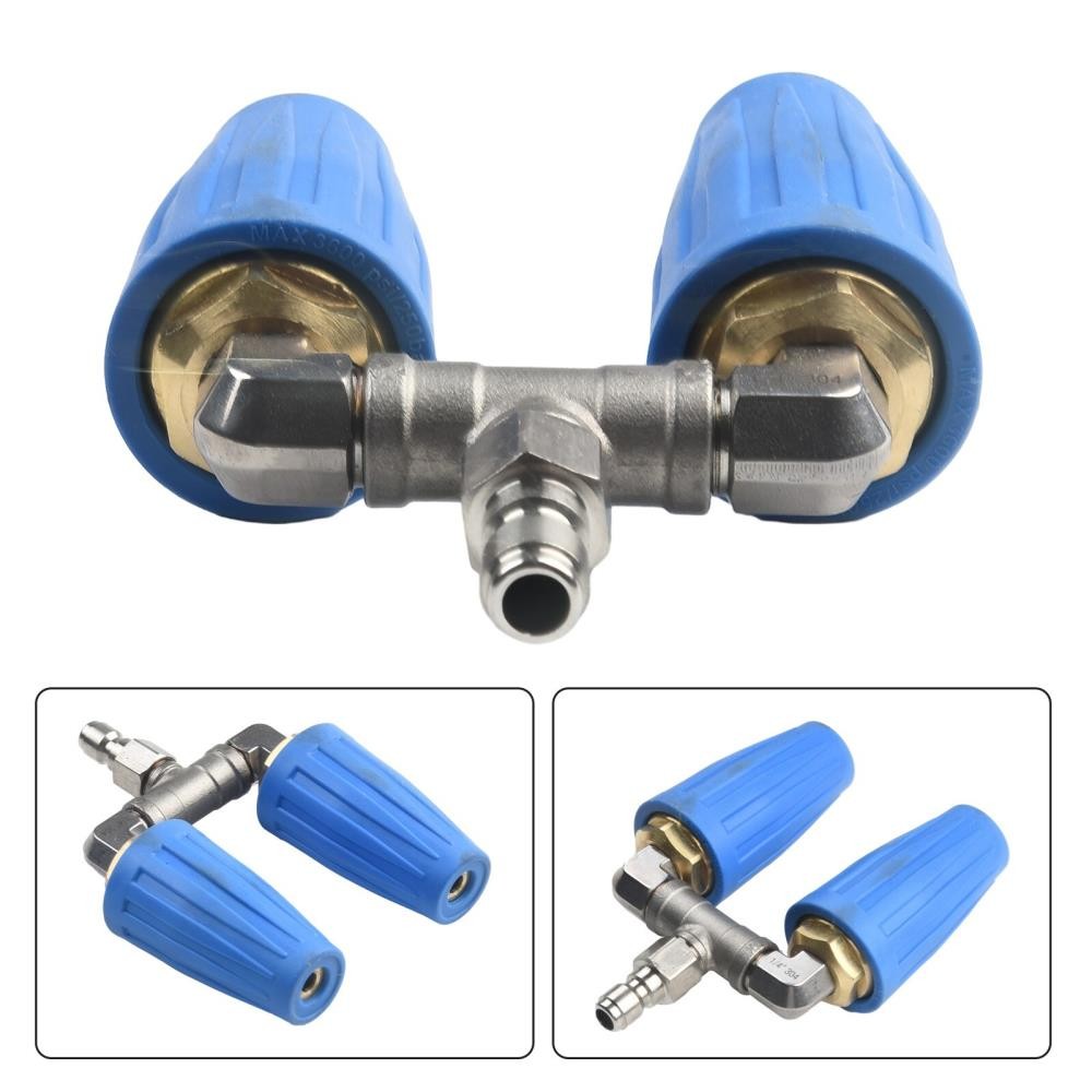 360° Rotating Pressure Washer Dual Turbo Nozzle Spray Tip 1/4in 4000PSI ...