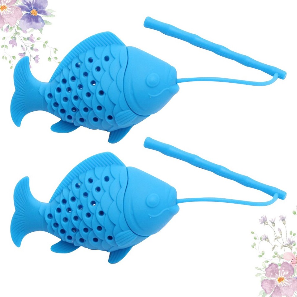 2pcs Creative Fish Shaped Tea Strainer Practical Tea Filter Silicone ...