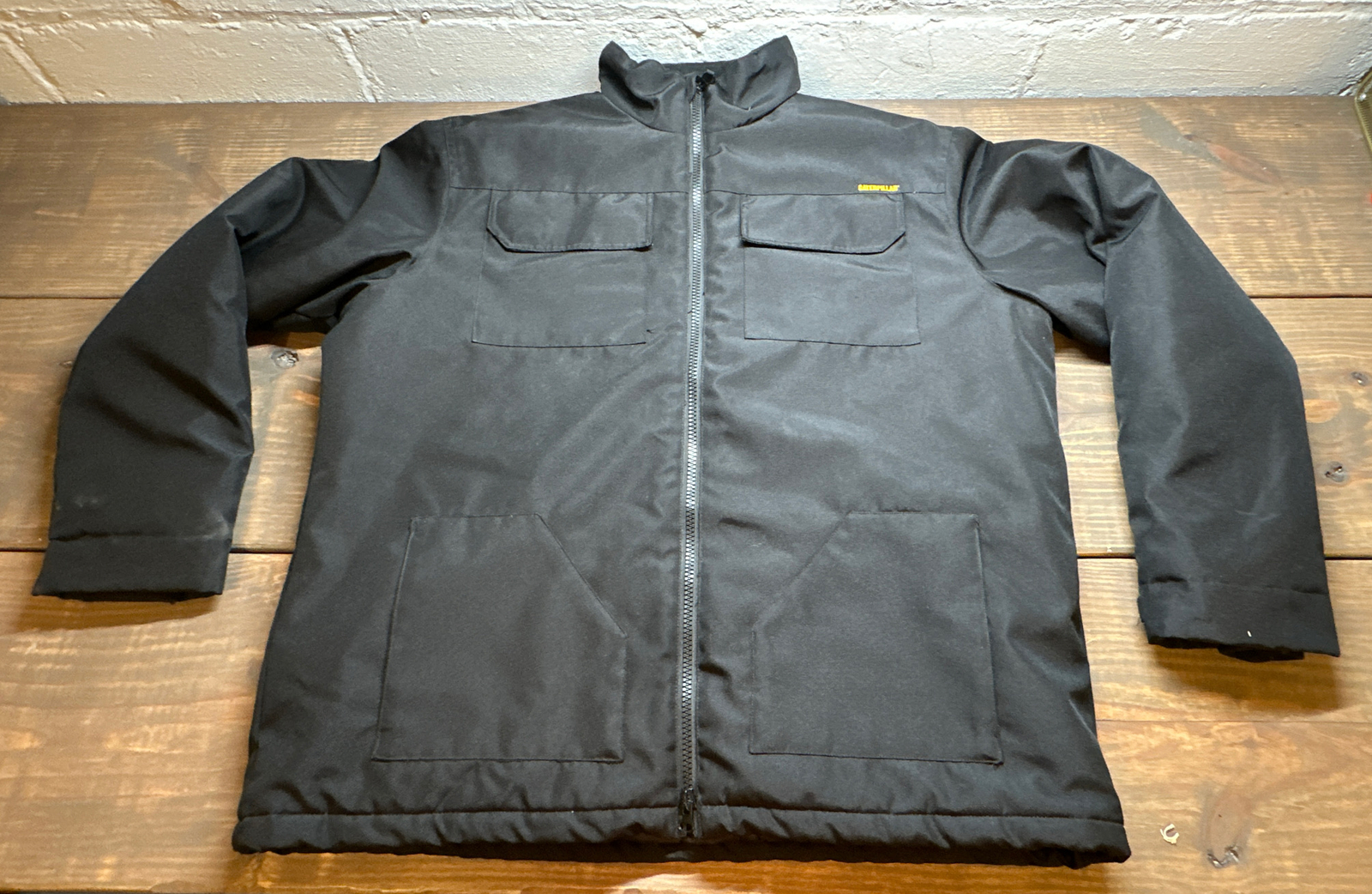 Caterpillar Mens CAT Work Winter Full-Zip Coat Jacket Black 2 XL SRI ...