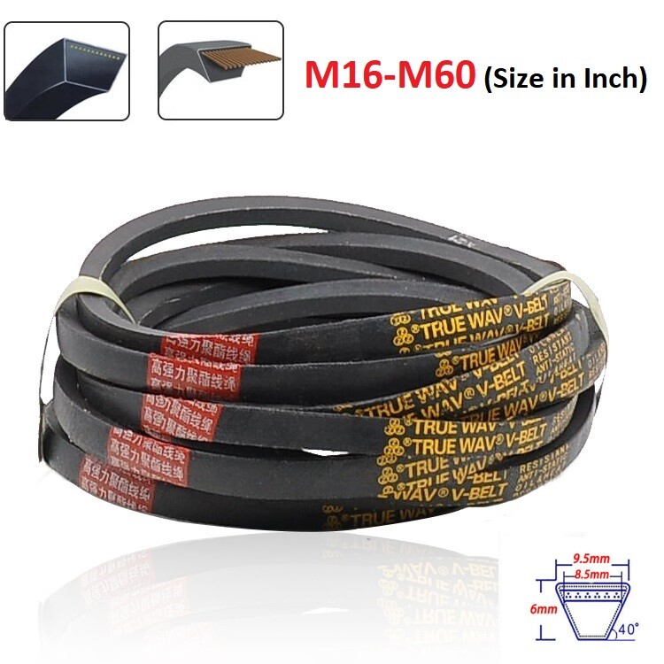 M Section V-Belt Imperial Triangle Transmission Belts M16 to M60 inch ...