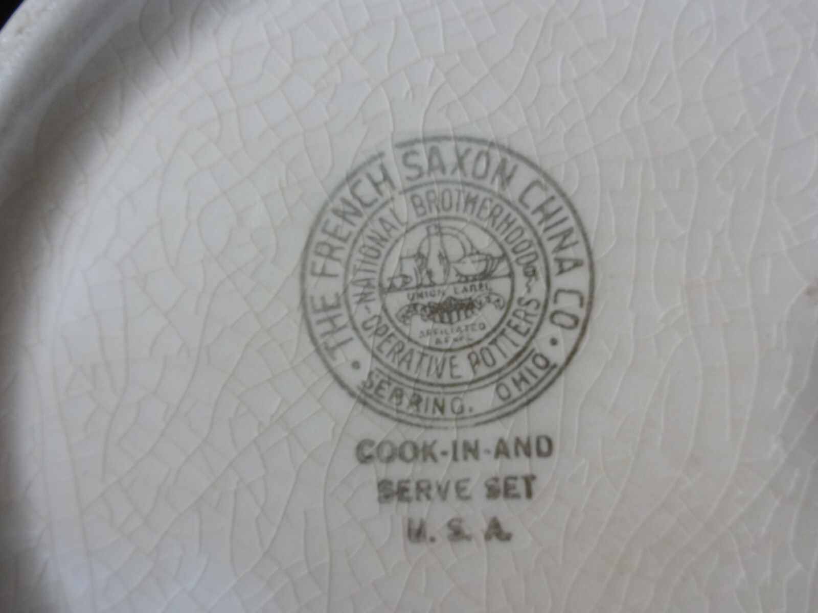 The French Saxon China Co Cook and Serve Bowl, Sebring Ohio, U.S.A ...